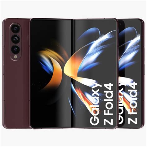 Modelo 3d Samsung Galaxy Z Fold 4 Burgundy TurboSquid 1942421