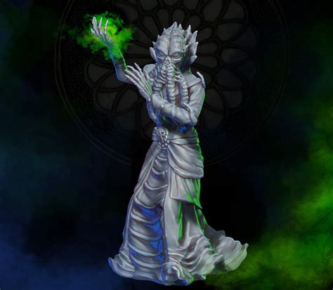 Dnd Mind Flayer Illithid Brain Eater Tentacles Hypnotic Mind Control 28mm Resin Miniature Rpg