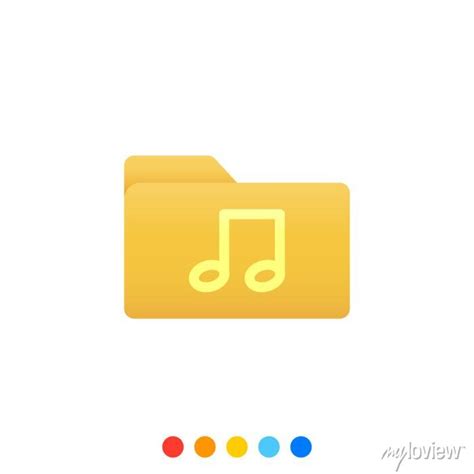 Flat Folder Design Element With Note Symbol Folder Icon Vector