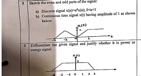 Sketch The Even And Odd Parts Of The Signal Studyx