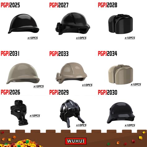 WUHUI 10pcs Hat SWAT Military Army WW2 Minifigures Toy Building Kit