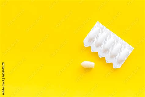 Pharmacy Concept Rectal Suppositories In White Blister Top View Stock