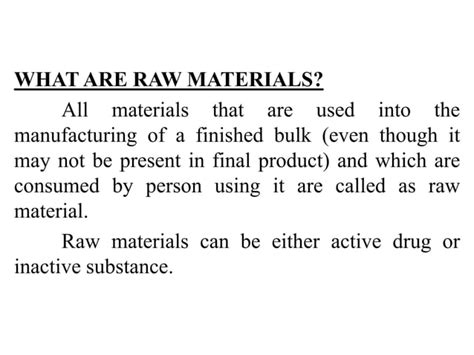 Equipments And Raw Materials PPTX