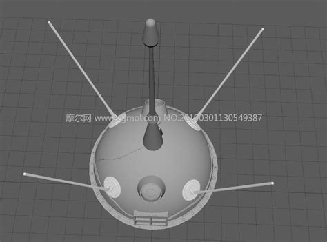 月球一号探测器FBX模型 飞行器 军事模型 3d模型下载 3D模型网 maya模型免费下载 摩尔网