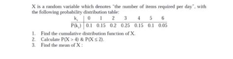 Solved X Is A Random Variable Which Denotes The Number Of