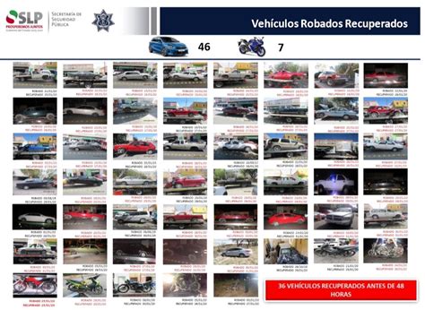 Recupera SSPE 53 vehículos con reporte de robo El Portal SLP