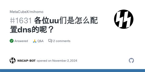 各位uu们是怎么配置dns的呢 MetaCubeX mihomo Discussion 1631 GitHub