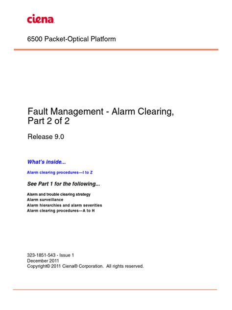 6500 Packet Optical Platform R90 Fault Management Alarm Clearing