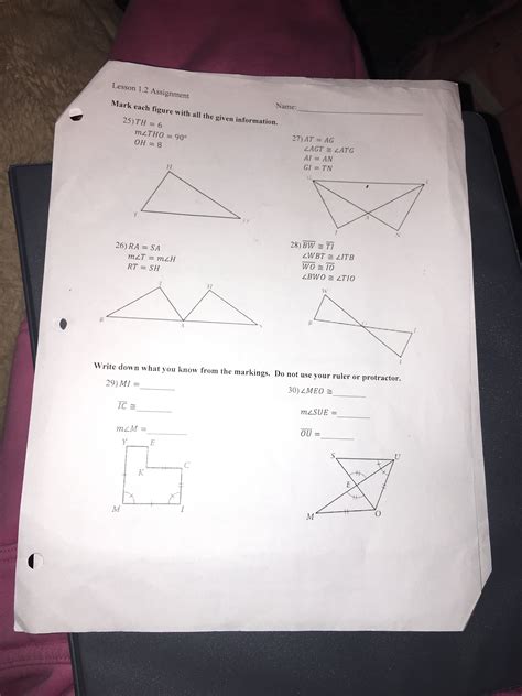 Lesson 12 Assignment Mark Each Figure With All The Given Information