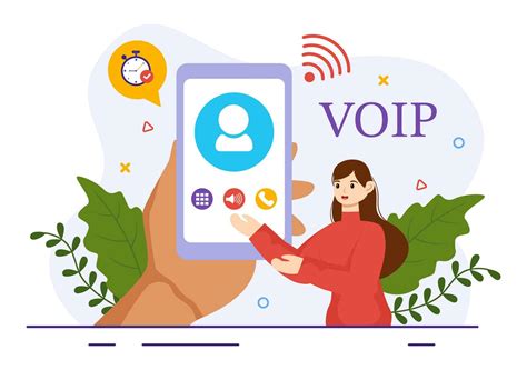 VOIP Or Voice Over Internet Protocol Vector Illustration With Telephony