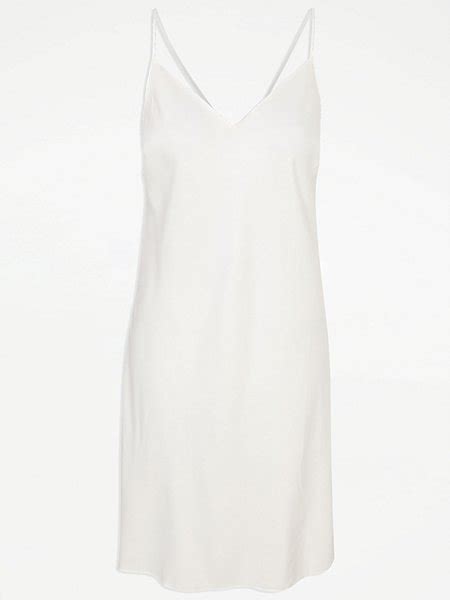 Entice Black Satin Lace Trim Chemise Nightdress Lingerie George At Asda
