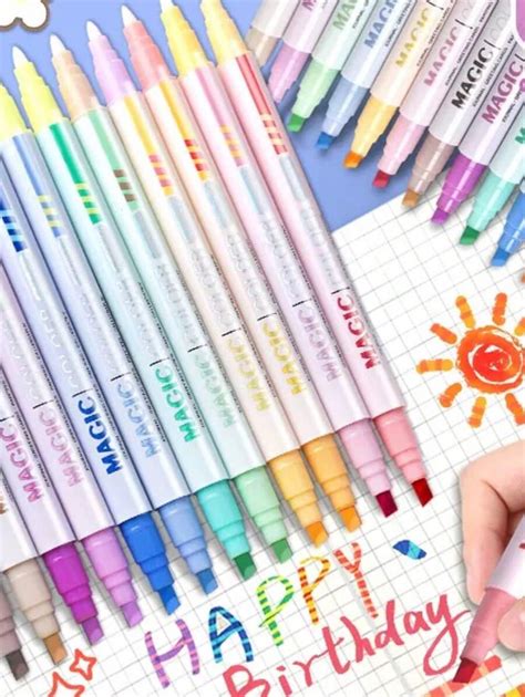 Double Headed Magic Color Changing Fluorescent Pen Marking Pen Highlighter Pen Painting Set