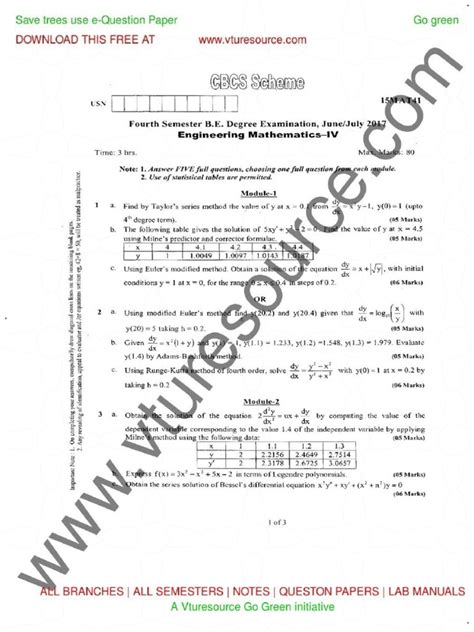 15 Scheme M4 2017 Solved Question Paper Pdf