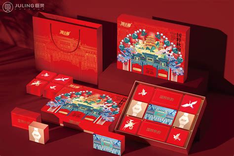 滕王阁中秋月饼礼盒包装，精致插画演绎新中式国潮广州巨灵设计 站酷zcool