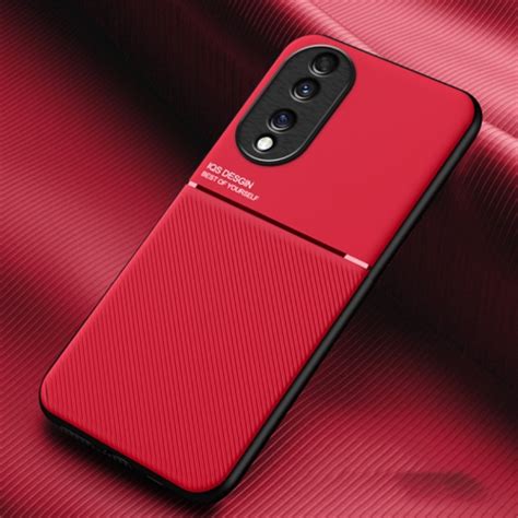 สำหรับ Honor 70 Classic Tilt Magnetic Phone Case สีแดง