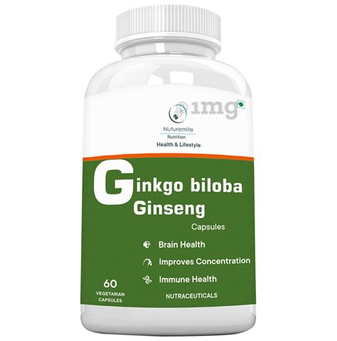 Nuturemite Ginkgo Biloba Ginseng Vegetarian Capsule Buy bottle of vegicaps at 𝗯𝗲𝘀𝘁 𝗽𝗿𝗶𝗰𝗲
