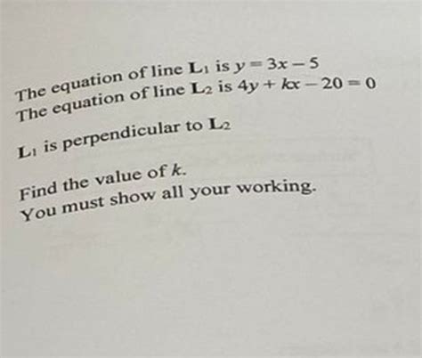 Solved The Equation Of Line L1 Is Y 3x 5The Equation Of Chegg