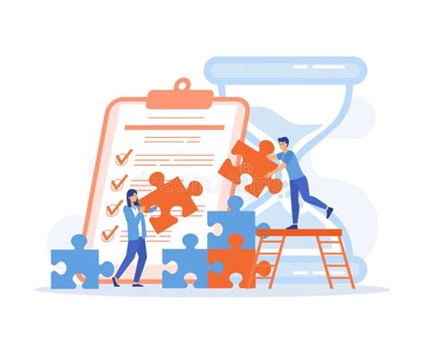 Project Management Business Process And Planning Work Flow Organization Stock Vector