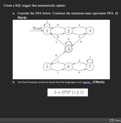 Solved Create A Sql Trigger That Automatically Update A
