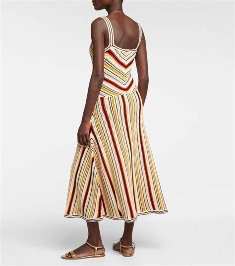 Zimmermann Vitali Stripe Crochet Midi Dress Zimmermann