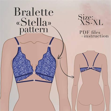 Bralette Sewing Pattern Bra Lingerie Sewing Pattern Pdf Instant Download Bralette Pattern