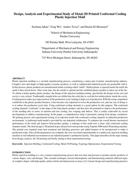 Pdf Design Analysis And Experimental Study Of Metal D Printed