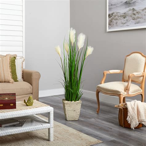 Primrue 54 Artificial Plume Grass In Planter Wayfair