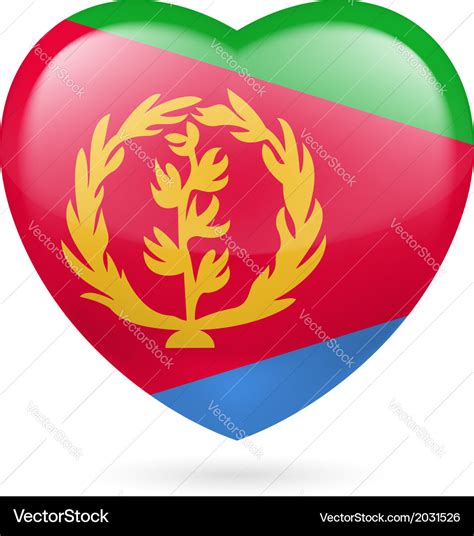 Eritrean Flag Heart Icon Royalty Free Vector Image
