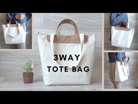均DIY wayトートバッグの作り方 ハンドバッグ ショルダーバッグ 斜めがけバッグフェイクレザーキャンバス地 YouTube 無縫製バッグ トートバッグ バッグ