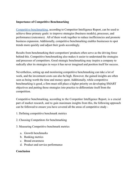 PPT Competitive Benchmarking How It Can Be Used For Market Research
