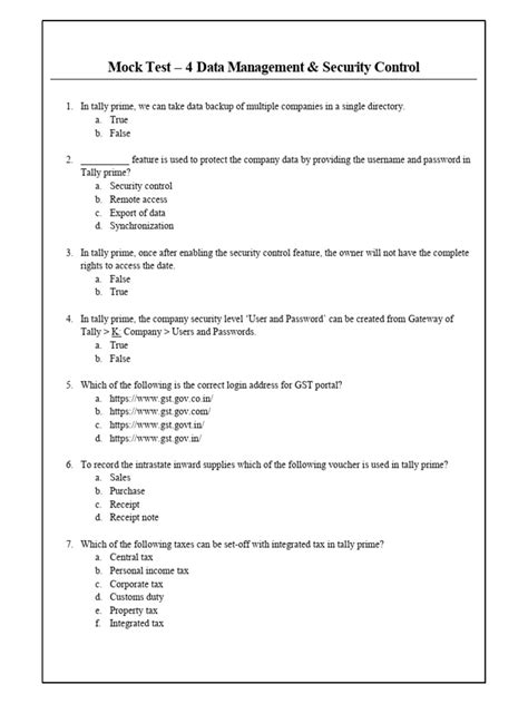 mock test 4 pdf taxes backup