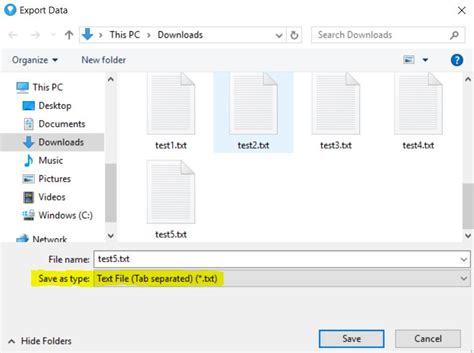 Is It Possible To Set The Default File Type To Txt While Exporting