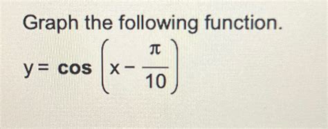 Solved Graph The Following Function Y Cos X Chegg