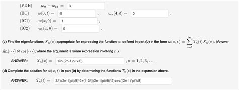 Solved Wave Equation Pde Eigenfunction Expansion Im Trying