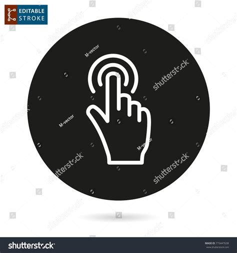 Touch Outline Icon Editable Stroke Vector Stock Vector Royalty Free Shutterstock