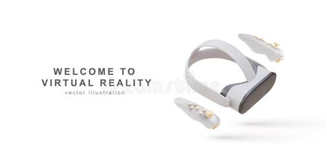 3d Realistic Virtual Reality Glasses And Gaming Controller Vector