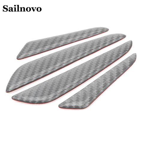Sailnovo 4pcs Lot Carbon Fiber Car Front Bumper Lip Splitter Fin Air
