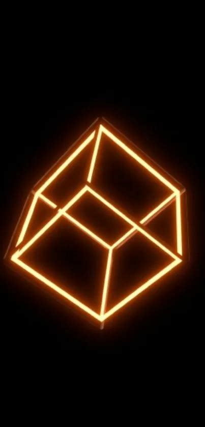 Glowing Geometric Neon Cube Free Download