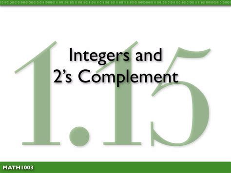 Math1003 115 Integers And 2s Complement Ppt