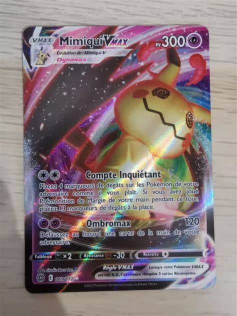 CARTE POKÉMON MIMIQUI Vmax EB Epée Bouclier Stars Etincelantes FR NEUF EUR