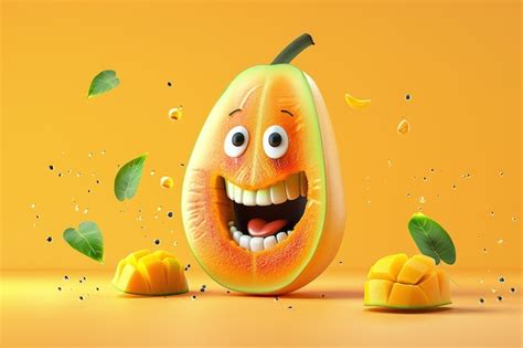 A Fruit Face With A Mouth Full Of Fruit And A Mouth Full Of Leaves