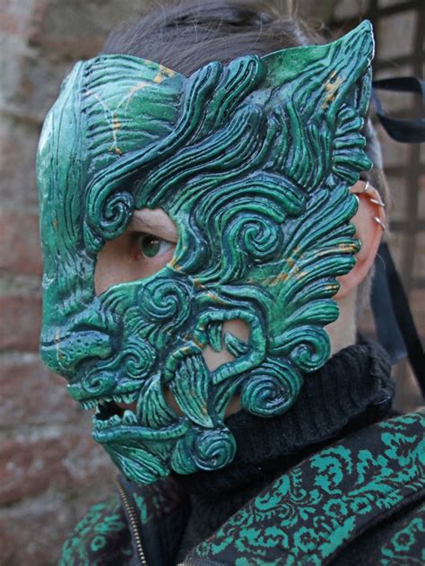 Made To Order Jade Oni Mask Japanese Demon Ogre Beast Tiger Etsy