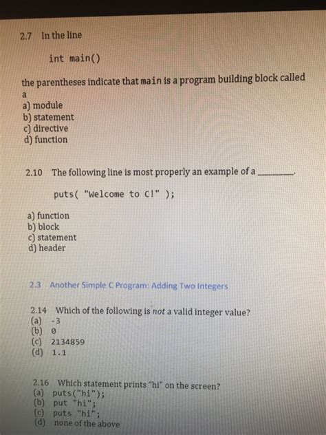 solved 2 2 a simple c program printing a line of text 2 1