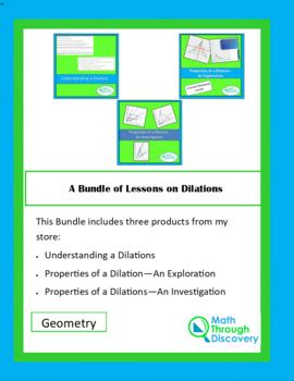 Geometry A Bundle Of Lessons On Dilations By Math Through Discovery LLC