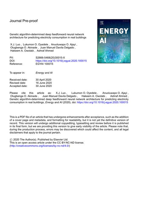 Pdf Genetic Algorithm Determined Deep Feedforward Neural Network Architecture For Predicting