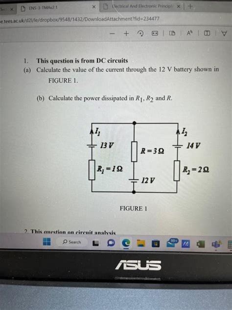 Solved This Question Is From DC Circuits A Calculate Chegg