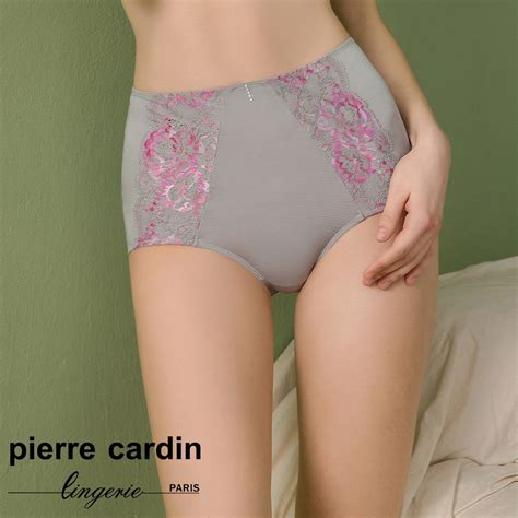 【pierre Cardin 皮爾卡登女性內衣】花卉細網蕾絲中高腰三角褲 灰 中腰 Yahoo奇摩購物中心