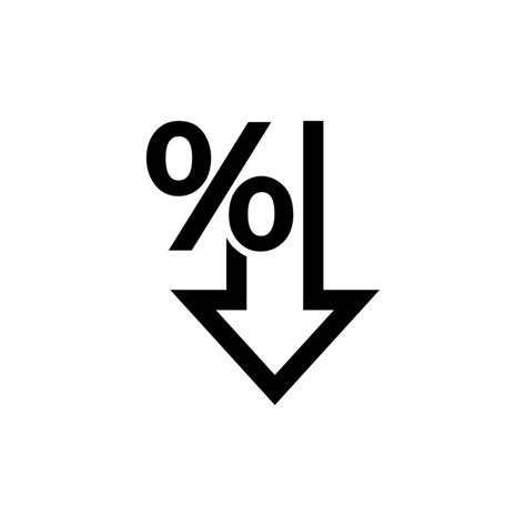 Percent Down Vector Icon Discount Illustration Sign Reduction Of