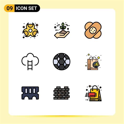 Set Of 9 Vector Filledline Flat Colors On Grid For Prize Game Grow