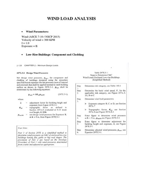 Wind Load Analysis Wind Parameters Wind Asce 7 10 Nscp 2015